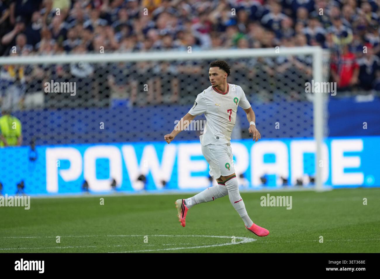 Morocco's Chemsdine Talbi (7) runs into position during the World Cup ...