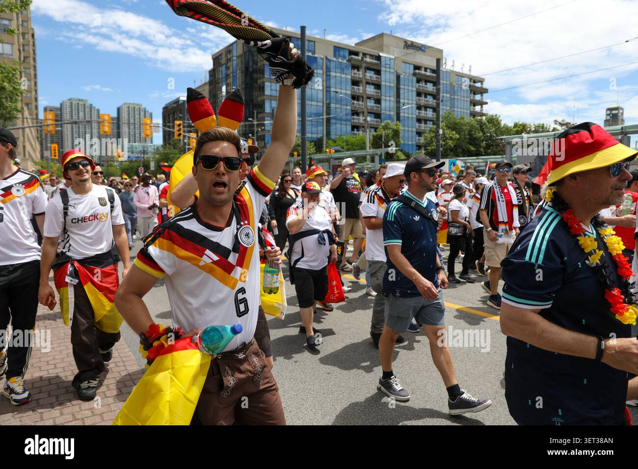 Toronto, Canada. 20 June, 2026. German fans march from Amsterdam ...