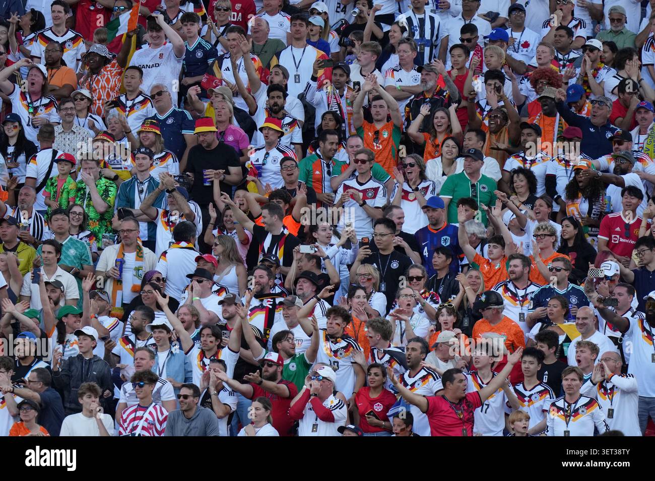 German fans reacts after Germany's Kai Havertz's goal was disallowed ...