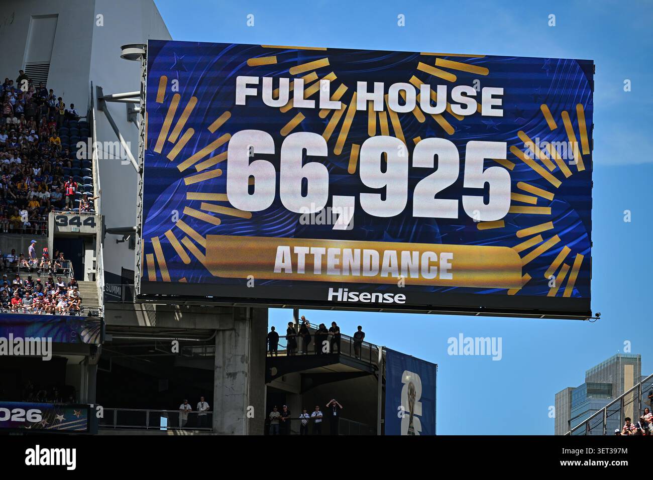 June 19, 2026: The attendance announcement of 66,925 during the FIFA ...