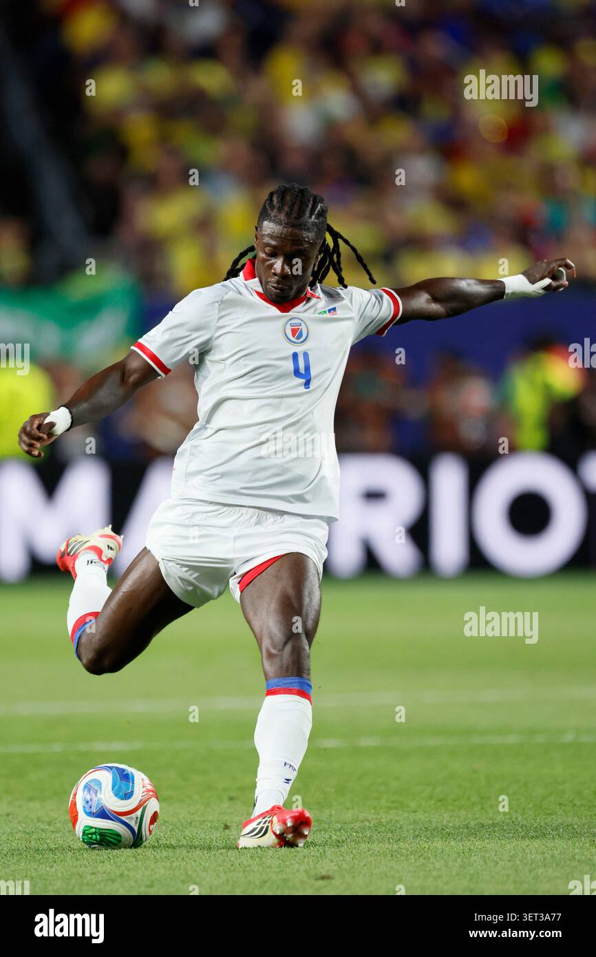 Ricardo Ade of Haiti kicking the ball during the FIFA World Cup 2026 ...