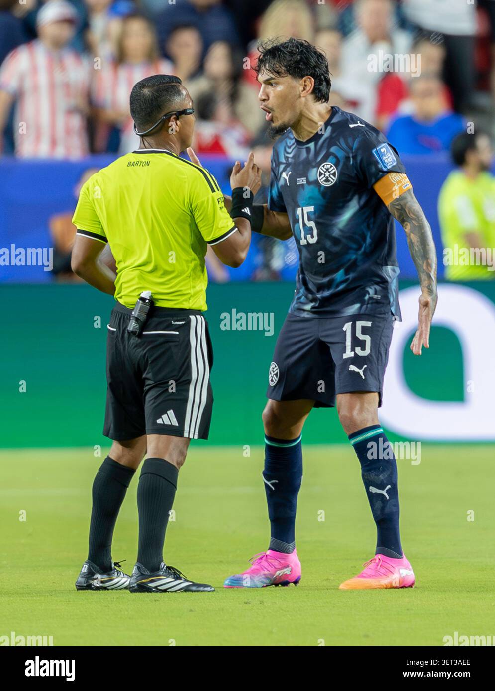 June 19 2026 Paraguay defender Gustavo GÃ³mez (15) disagrees with the ...