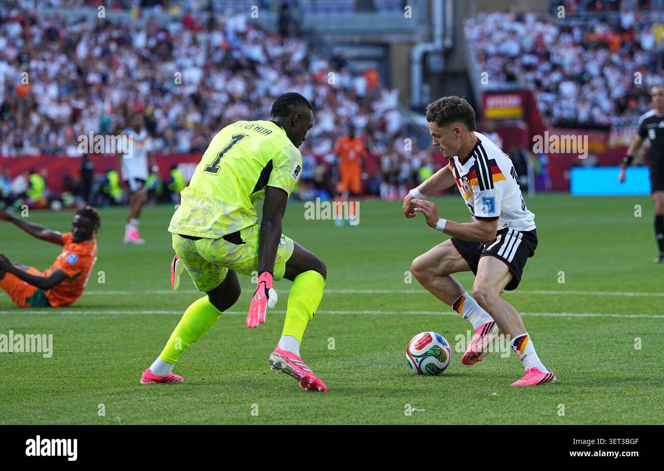 Yahia Fofana (Ivory Coast) and Florian Wirtz (Germany) battle for the ...