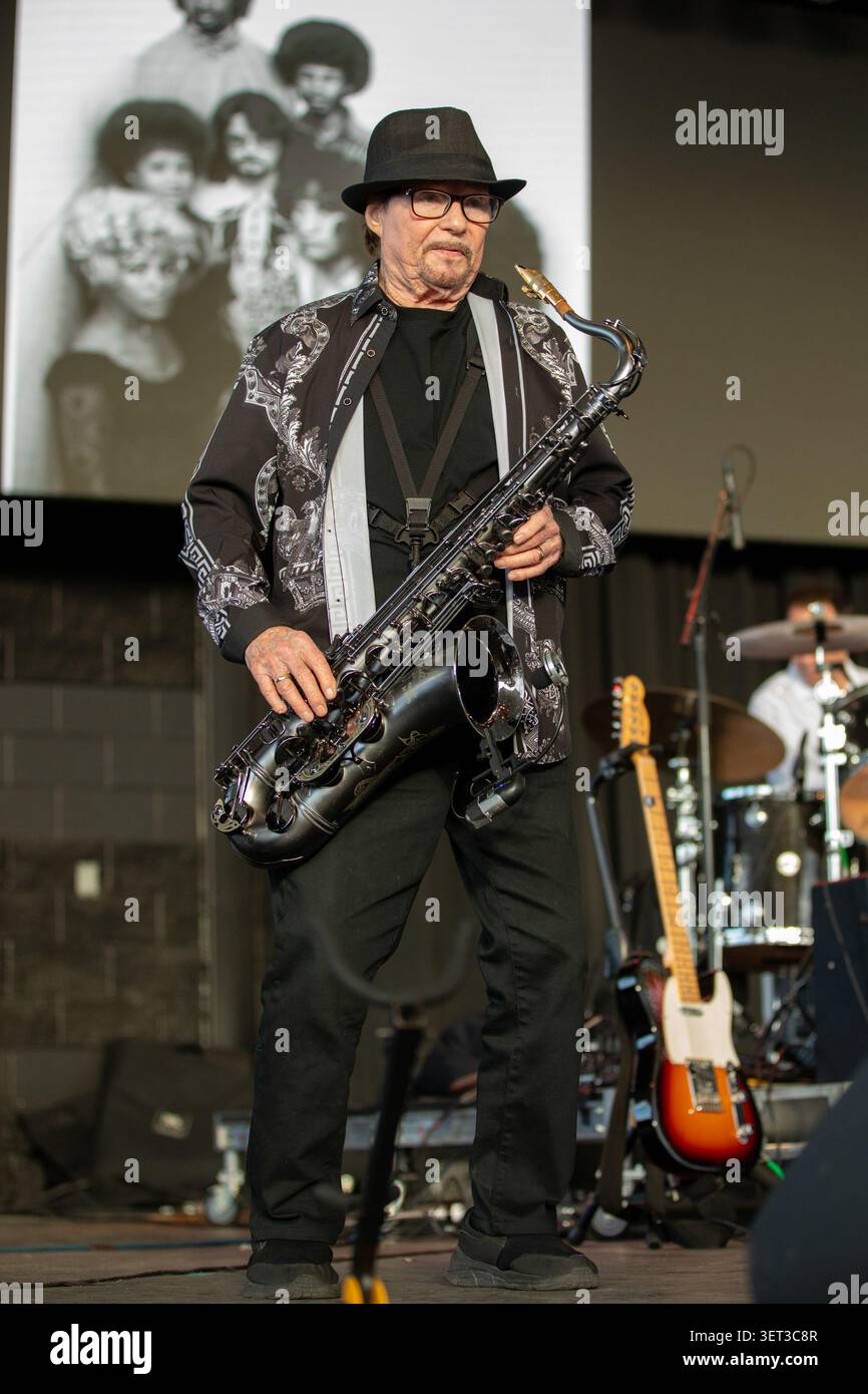Jerry Martini of The Family Stone during the Summerfest Music Festival ...