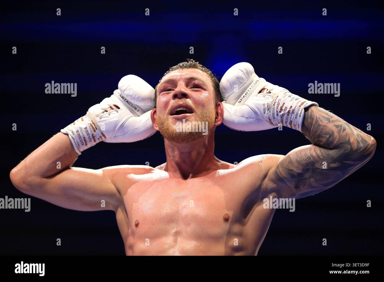 Bradley Goldsmith celebrates victory against Brad Pauls in the IBF ...