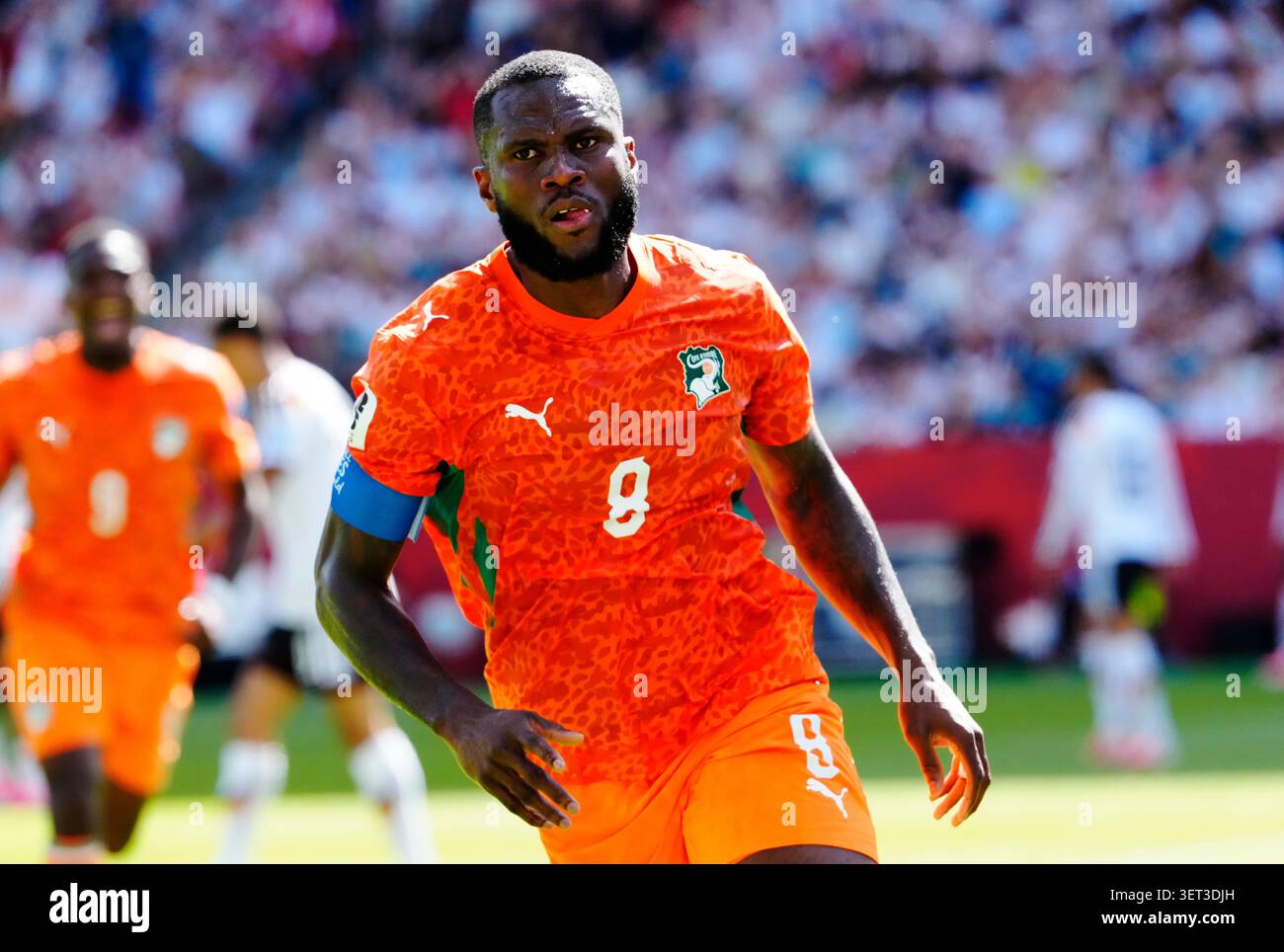 Ivory Coast's Franck Kessie (8) celebrates his goal against Germany ...
