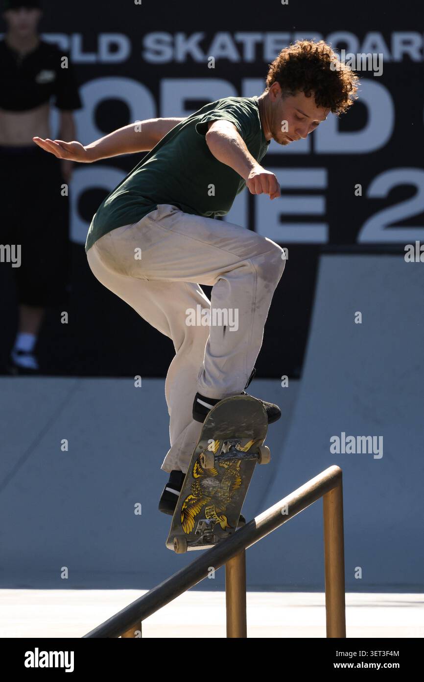 Yakov Terrell of Israel competes in the semi-finals of the men's street ...