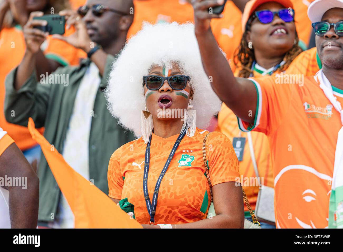 Ivory Coast supporters cheer in support of their team during the FIFA ...