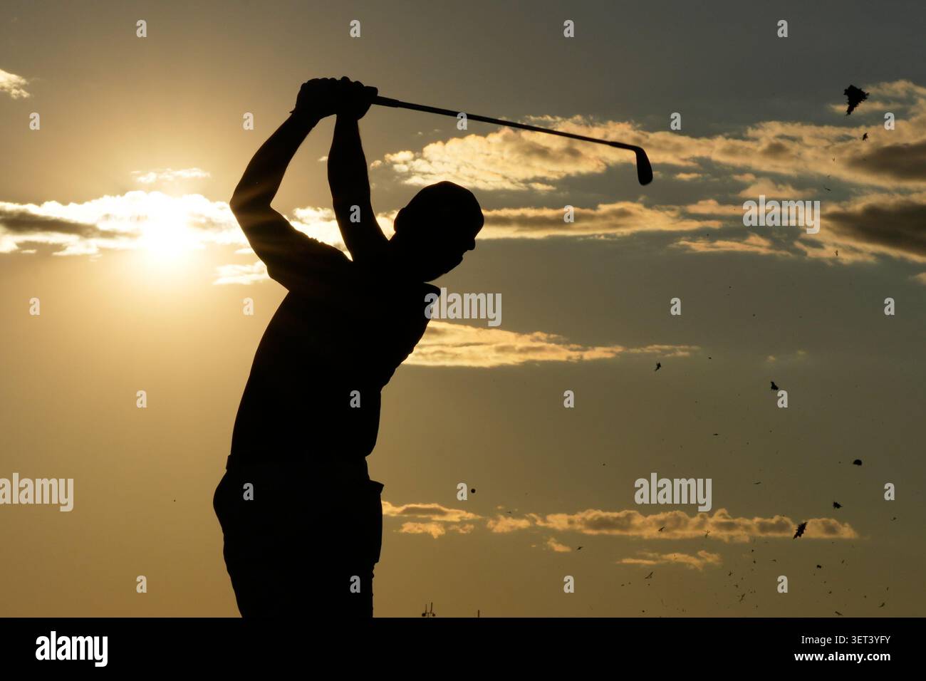 Sam Stevens watches his tee shot on the 17th hole during the third ...