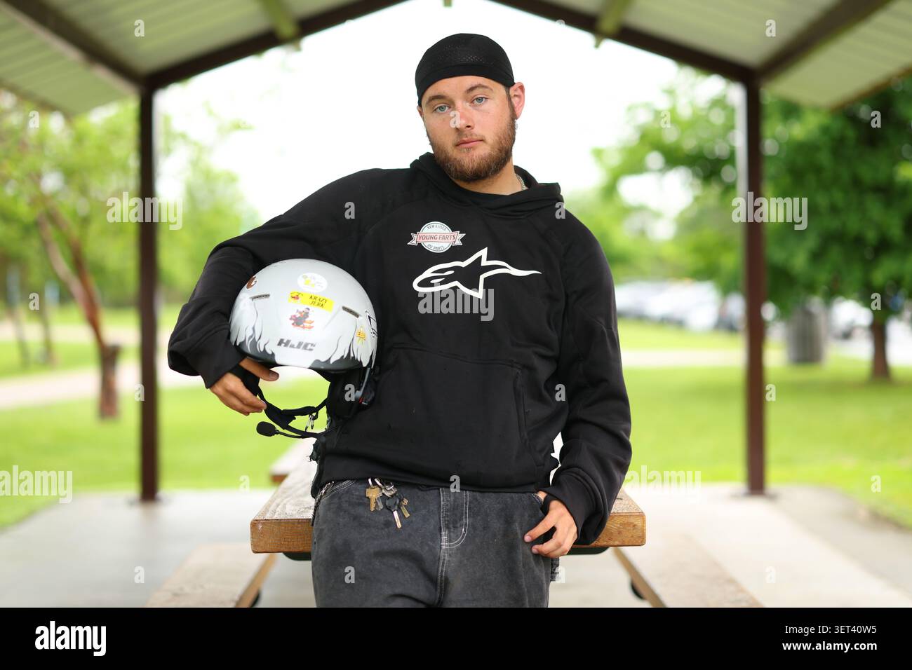 Caden Skelton poses for a photo at a park in Sherwood Park, Alta., on ...
