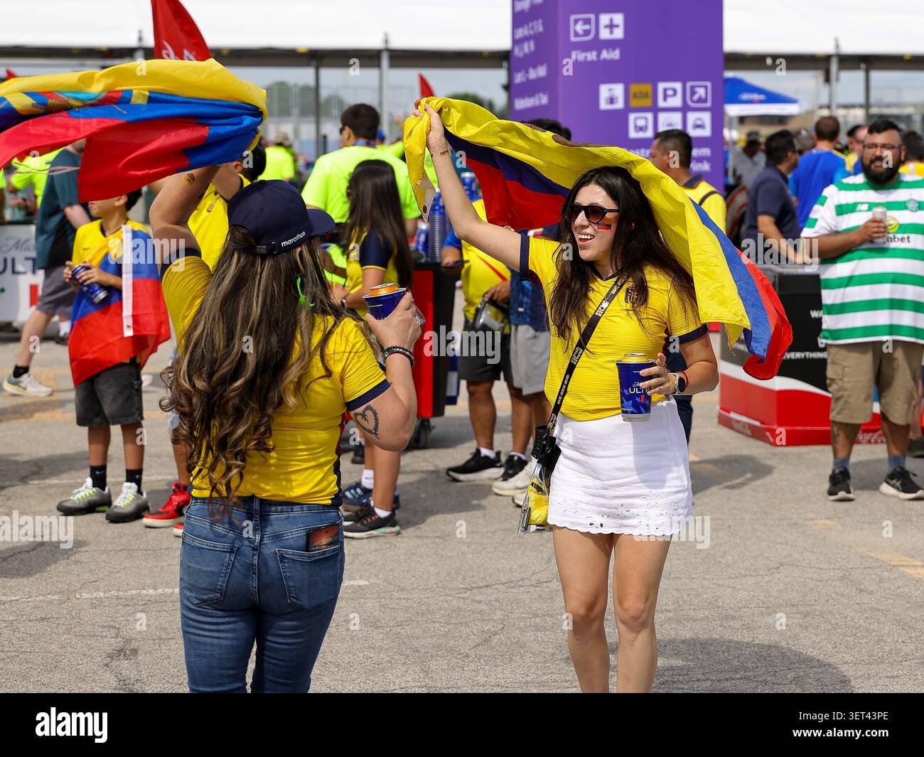 June 20, 2026: Ecuador fans dance to drums music in the fan zone prior ...