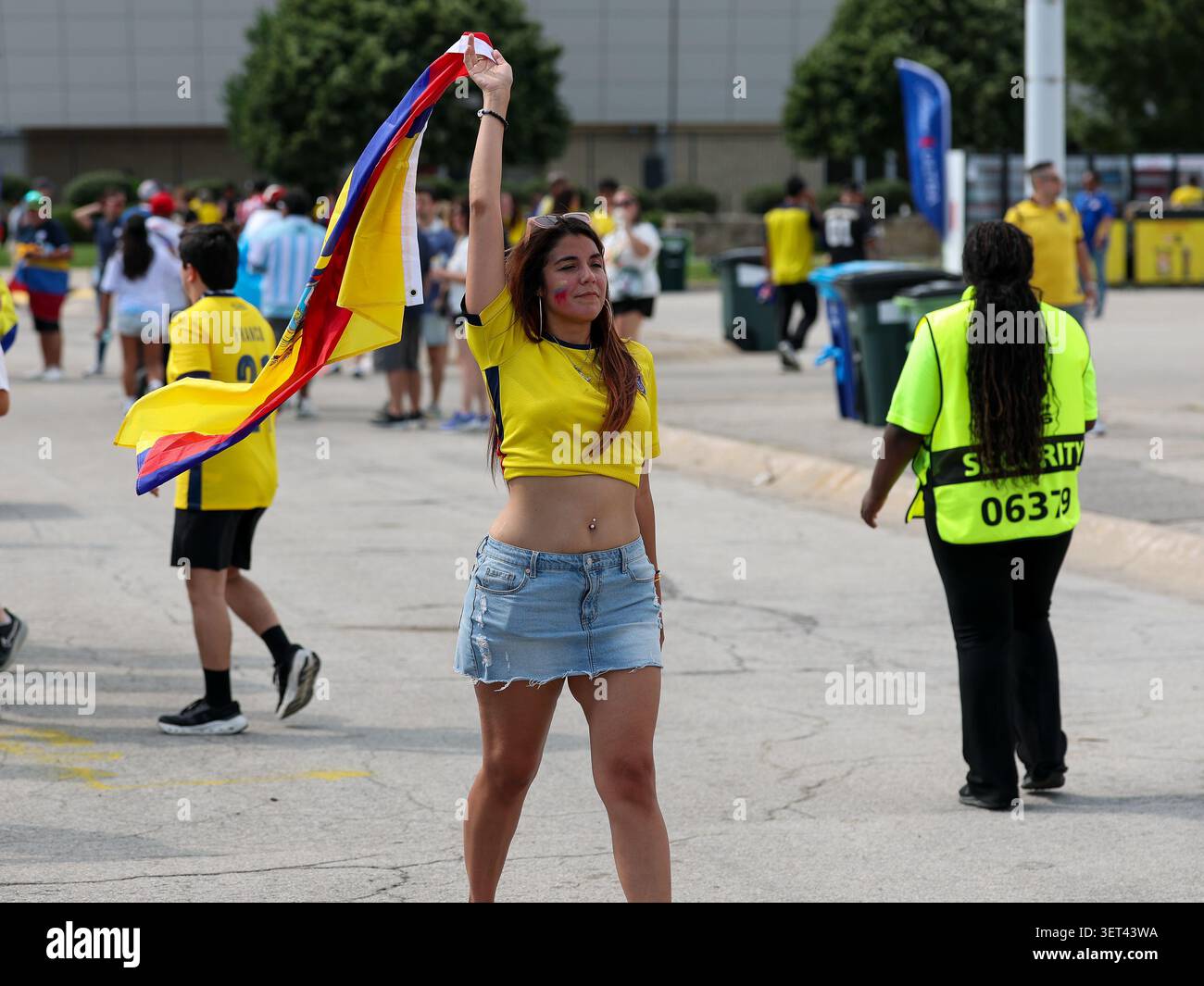 June 20, 2026: An Ecuador fan waves her county's flag prior to a World ...