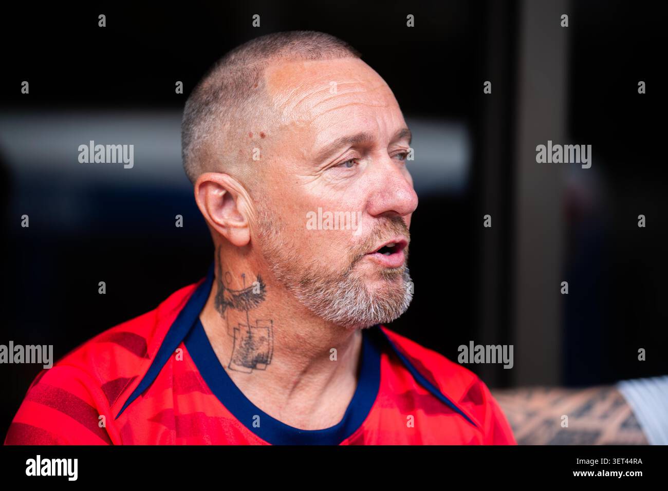 England fan Karl Wall speaks to the Press Association in Boston Logan ...