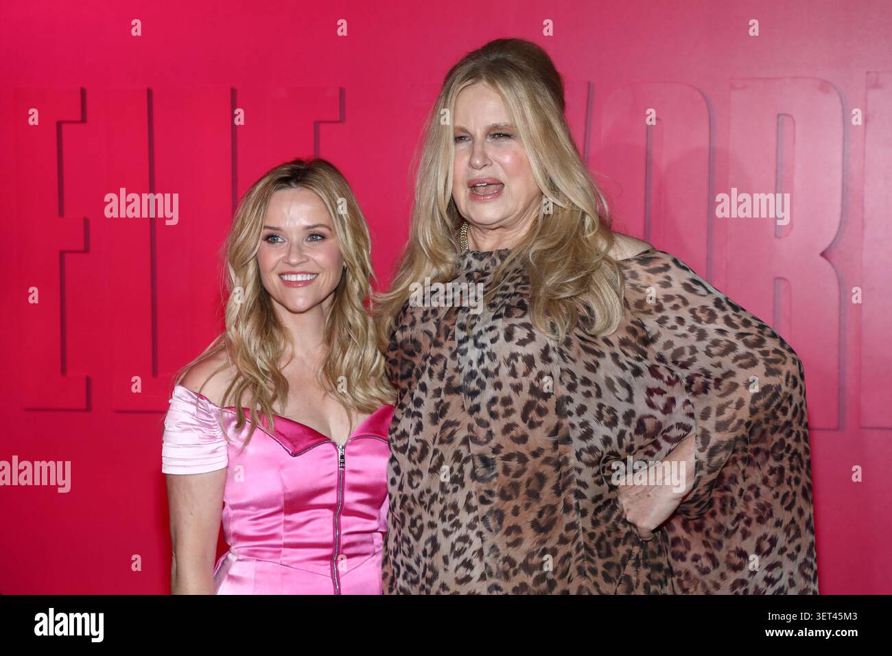 Reese Witherspoon, left, and Jennifer Coolidge participate in the Prime ...