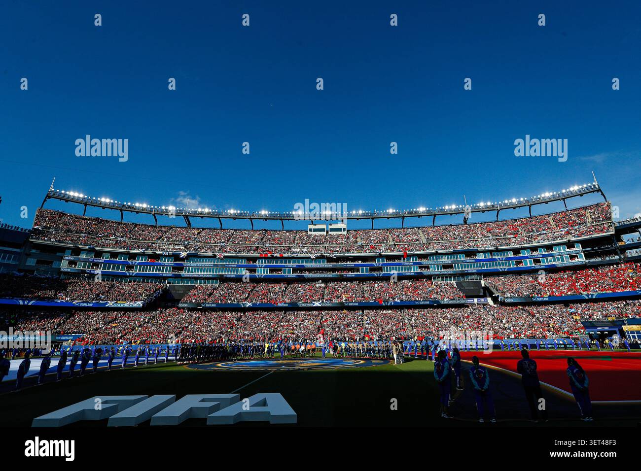 June 19, 2026; Foxborough, Massachusetts, USA; The FIFA logo is ...