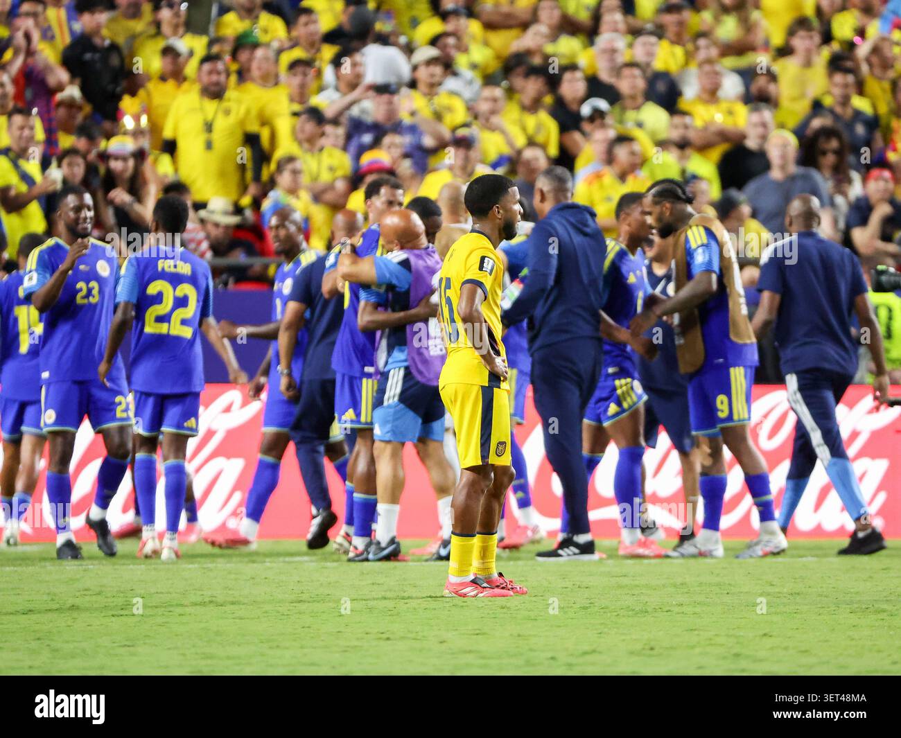 June 20, 2026: Ecuador midfielder Pedro Vite (15) stands in disbelief ...