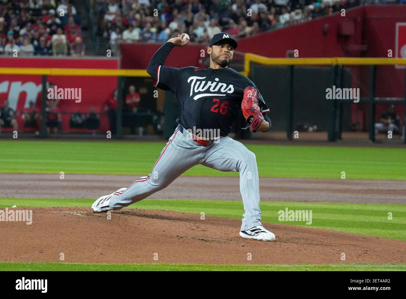 Minnesota Twins pitcher Taj Bradley works against the Arizona ...