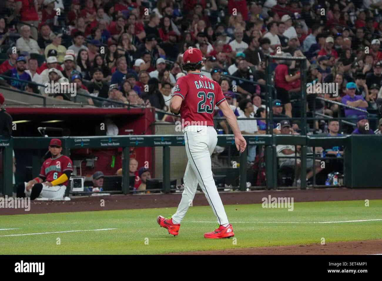 Arizona Diamondbacks pitcher Zac Gallen walks off the field during the ...