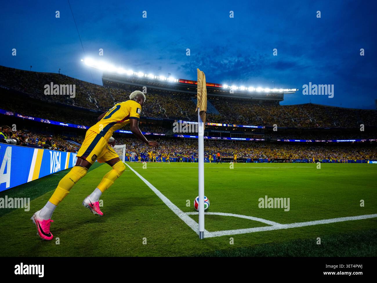 Ecuador's Moises Caicedo takes a corner kick during the FIFA World Cup ...