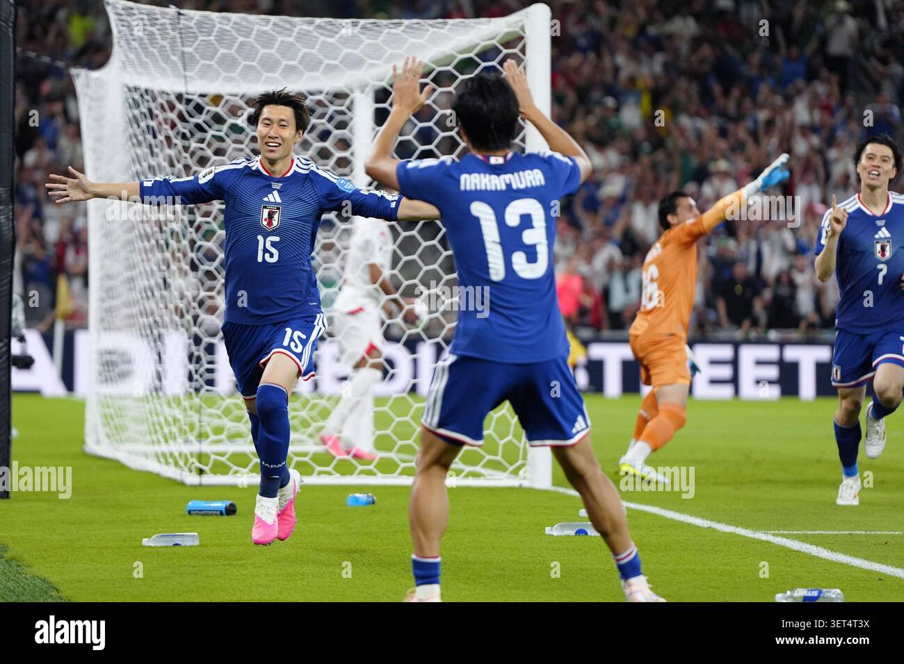 Japan's Daichi Kamada (15) reacts after scoring the opening goal in the ...