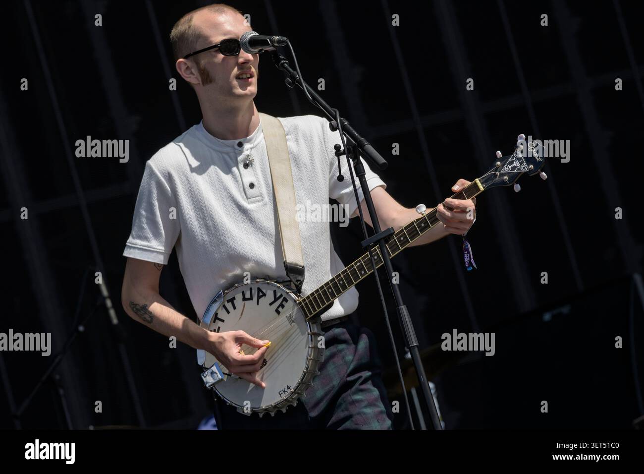 Glasgow, UK. 20th June, 2026. Aidan Callahan of Brogael performs live ...