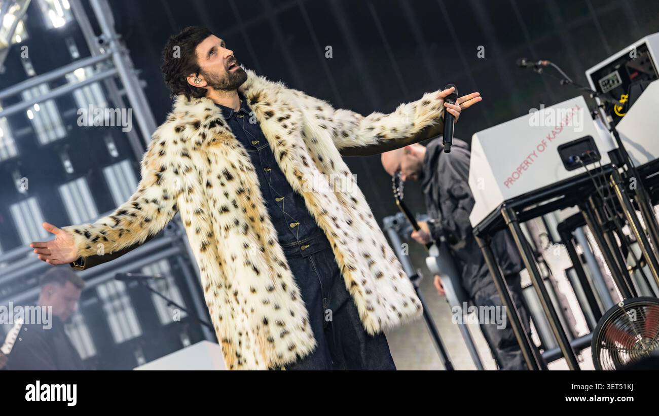 Glasgow, UK. 20th June, 2026. Sergio Pizzorno of Kasabian performs live ...