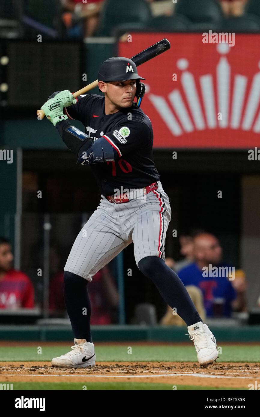 Minnesota Twins' Alex Jackson waits on a pitch during a baseball game ...