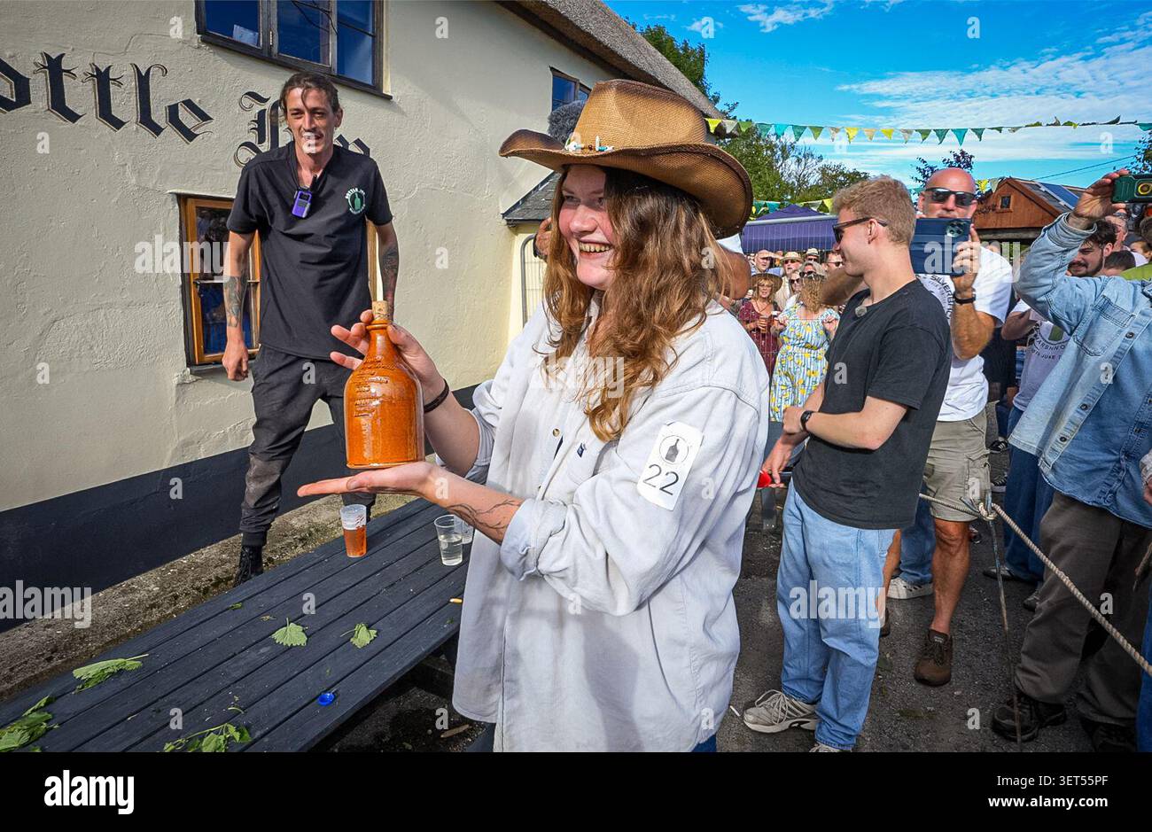 Orchard worker Lucy Dermody,23, a winner in the World Stinging Nettles ...