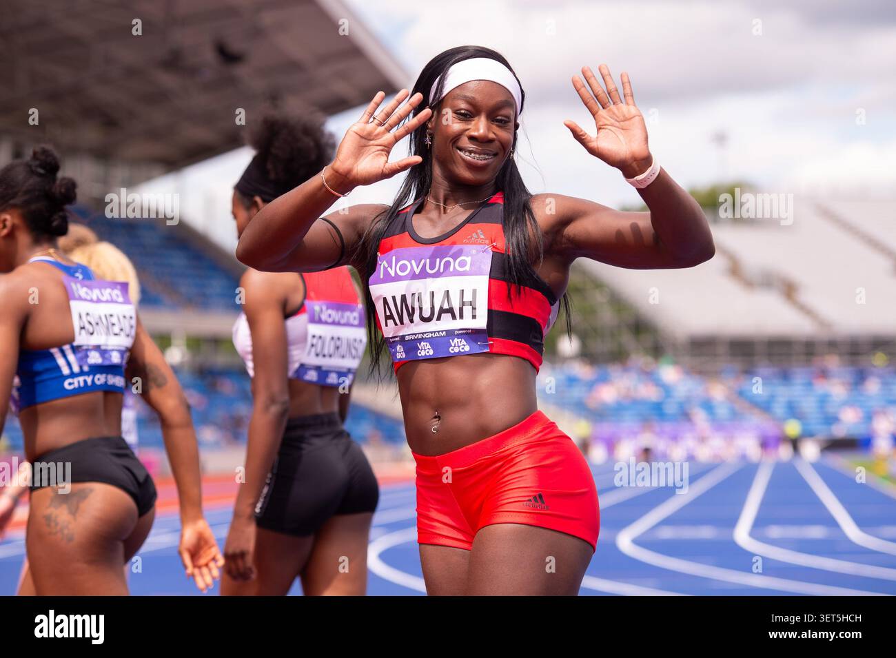 Headshot of Kristal Ama Awuah after she won her Womens 100m heat at the ...