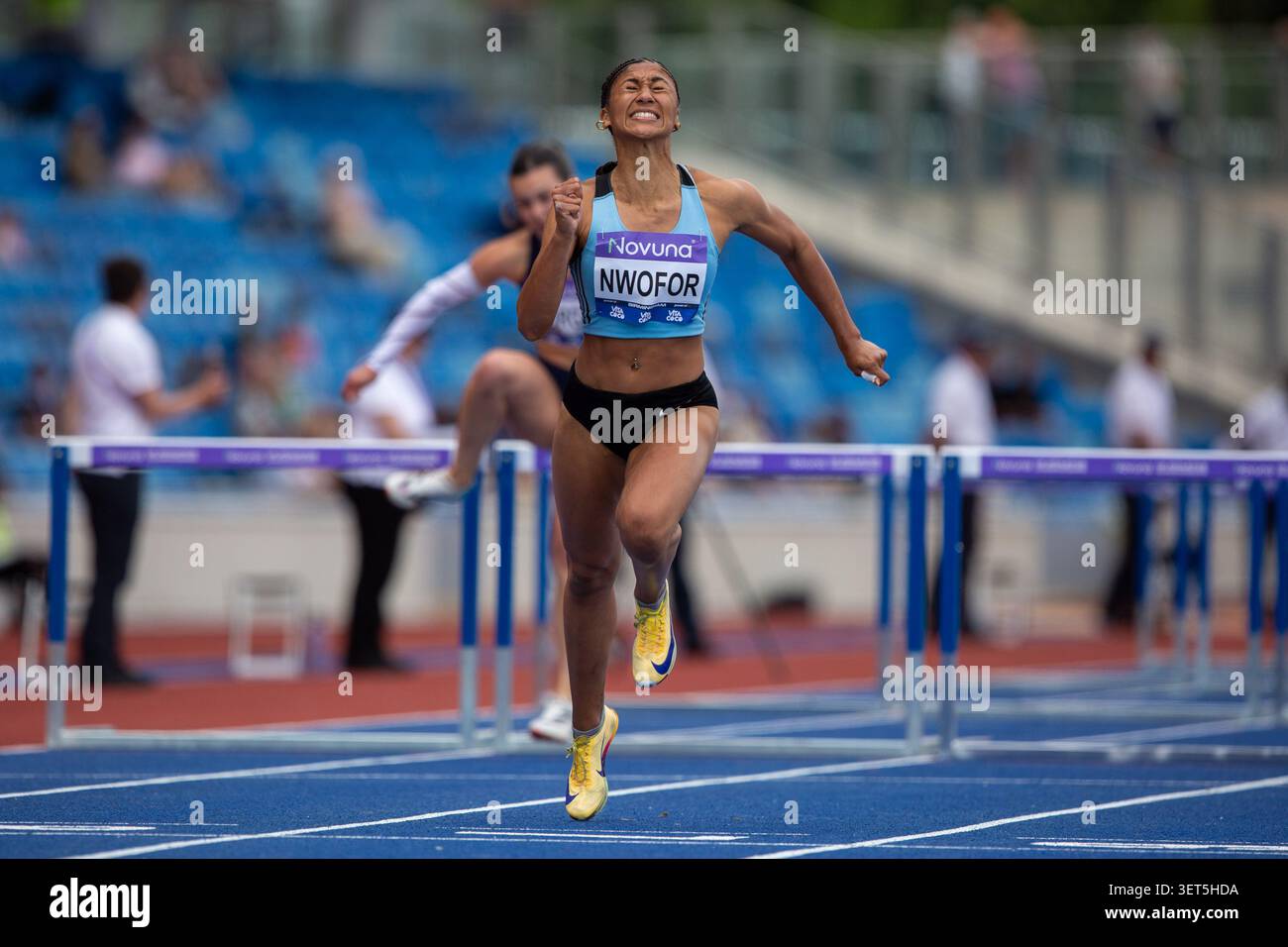 Emma Nwofor wins her Womens 100m Hurdles heat at the UK Athletics ...