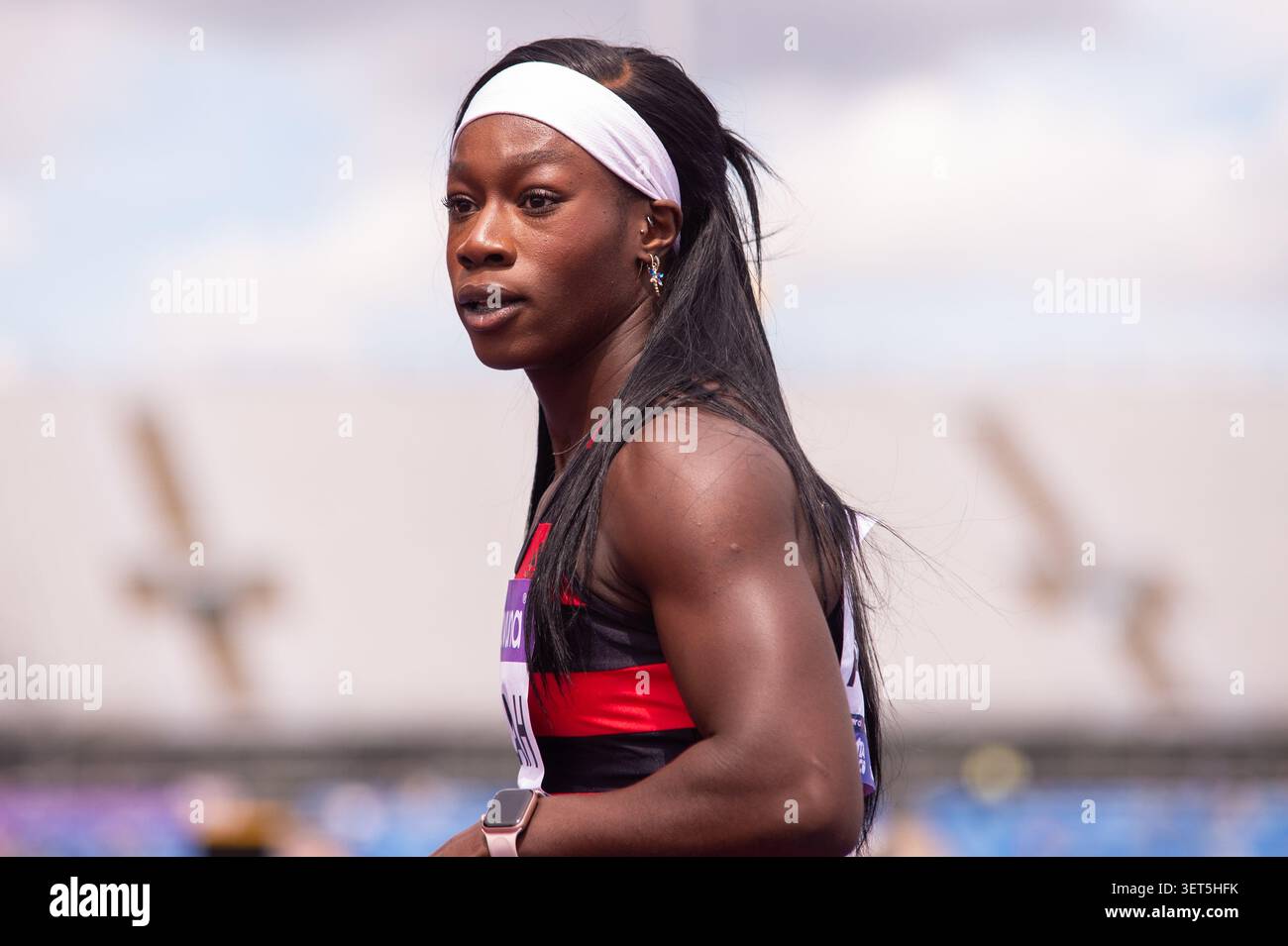 Headshot of Kristal Ama Awuah after she won her Womens 100m heat at the ...