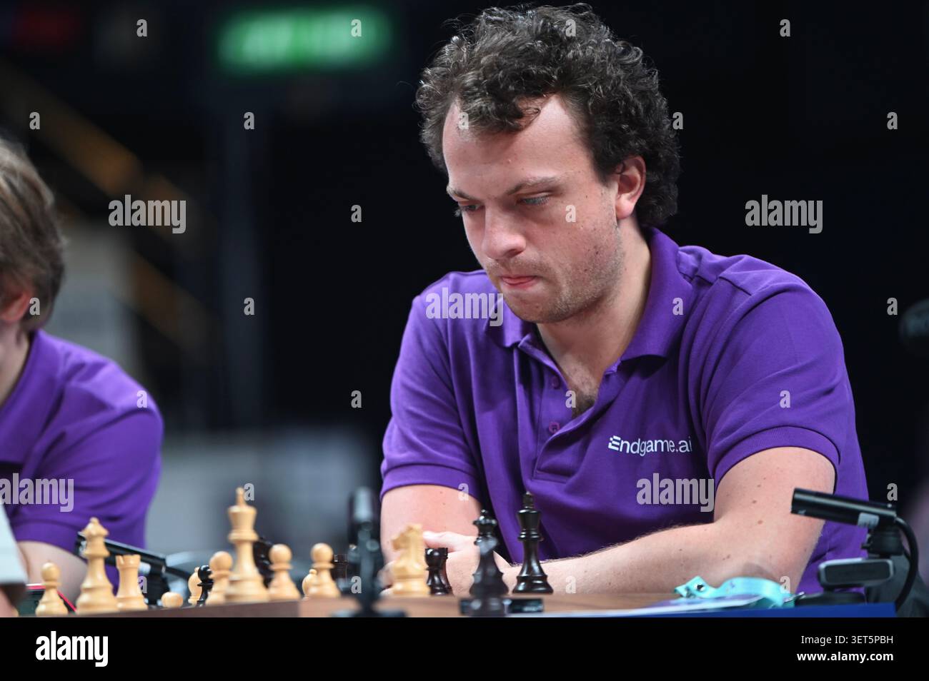 Hans Moke, an Armenian player battles Alireza Firouzja, a French player ...