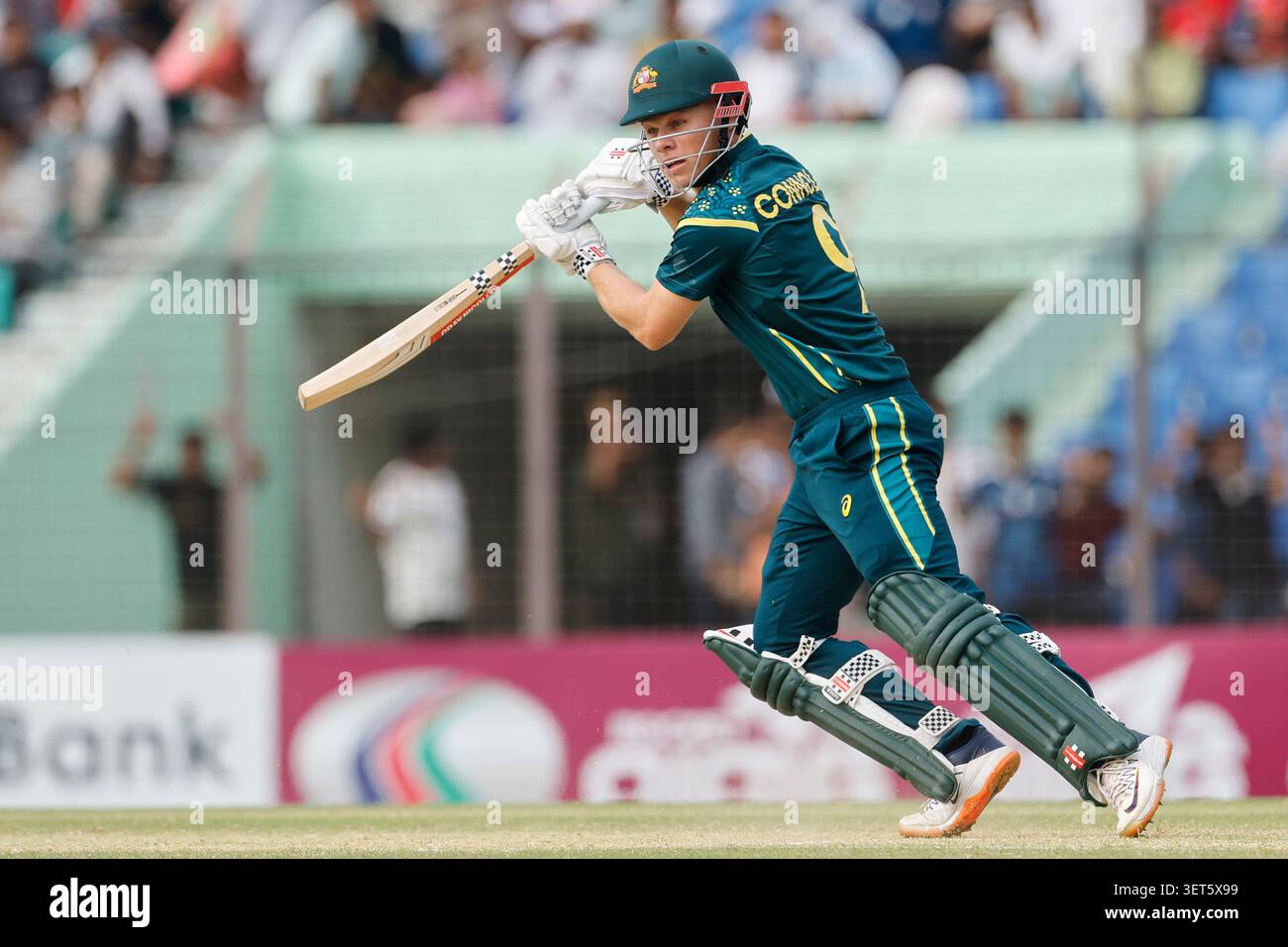 Australia's Cooper Connolly plays a shot during the third T20 ...
