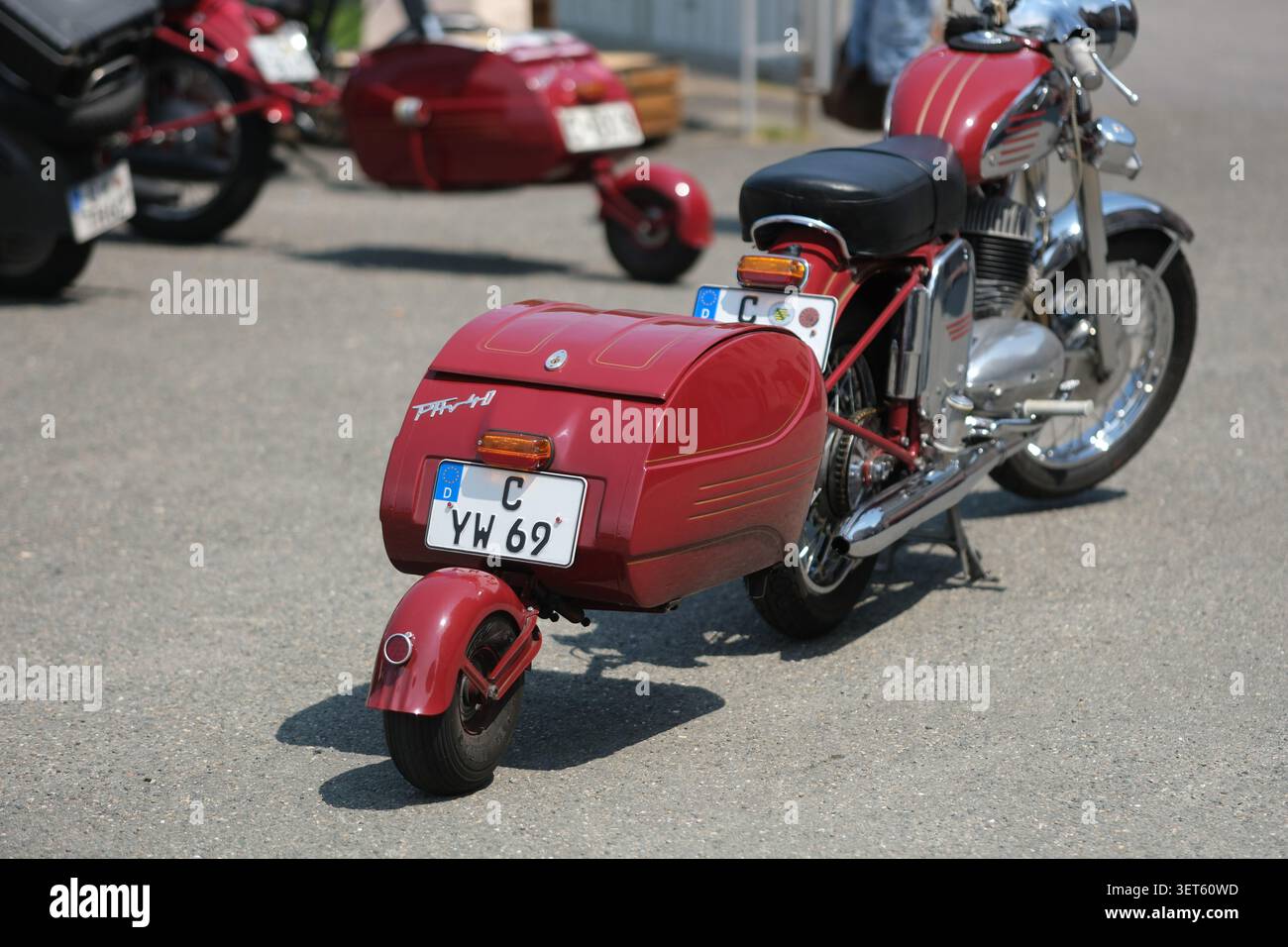 21 June 2026, Saxony, Chemnitz: A sidecar for Jawa PAV-type motorcycles ...