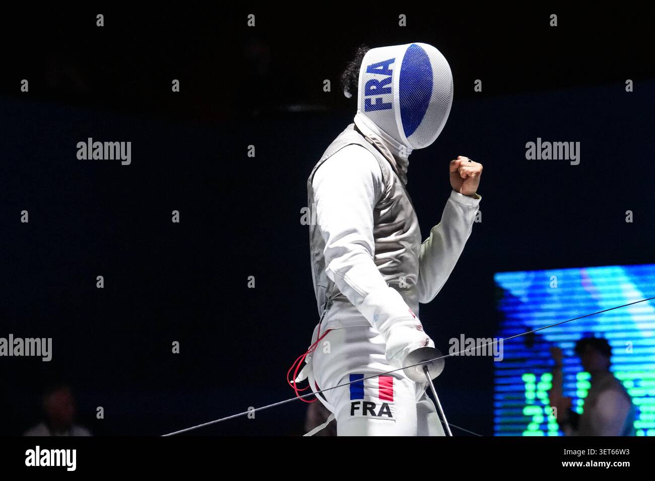 Anas ANANE of France celebrates during 2026 European Fencing ...