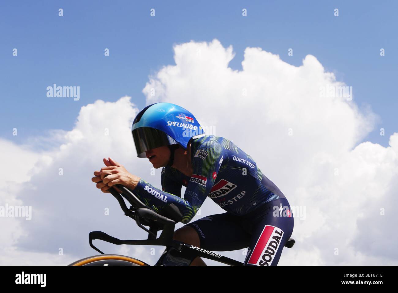 Slovenia's Erazem Valjavec of Soudal Quick-Step Devo Team during Stage ...