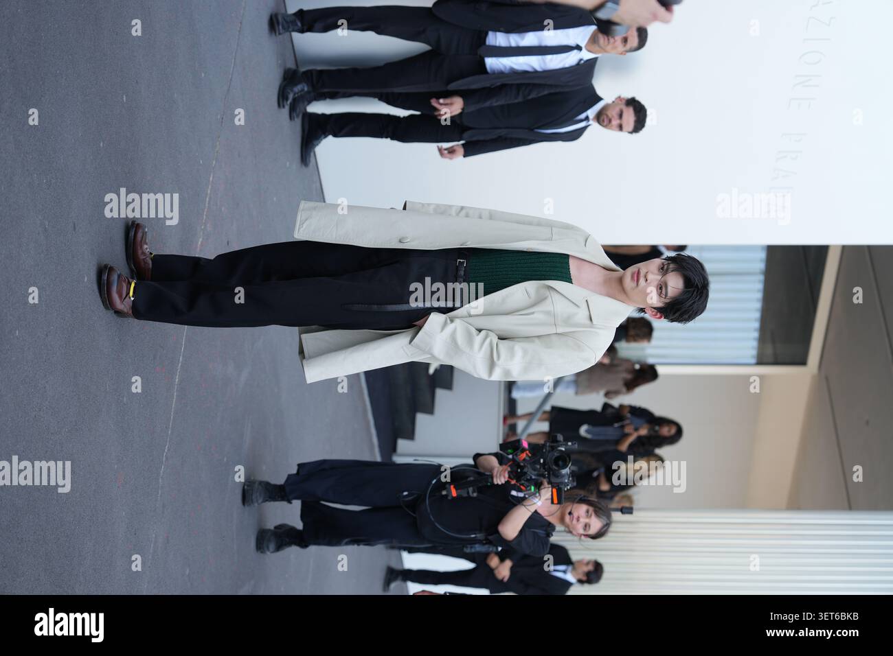 Thai actor Pond Naravit arrives for Prada's Spring/Summer 2027 men's ...