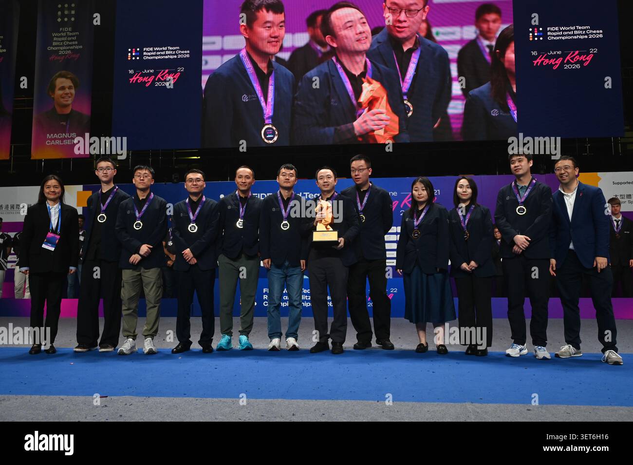 Team Dragon Chilling getting Rapid champion and posing photo at FIDE ...