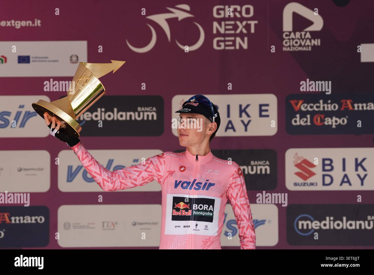 Italy's Lorenzo Mark Finn of Red Bull - Bora - Hansgrohe Rookies pink ...