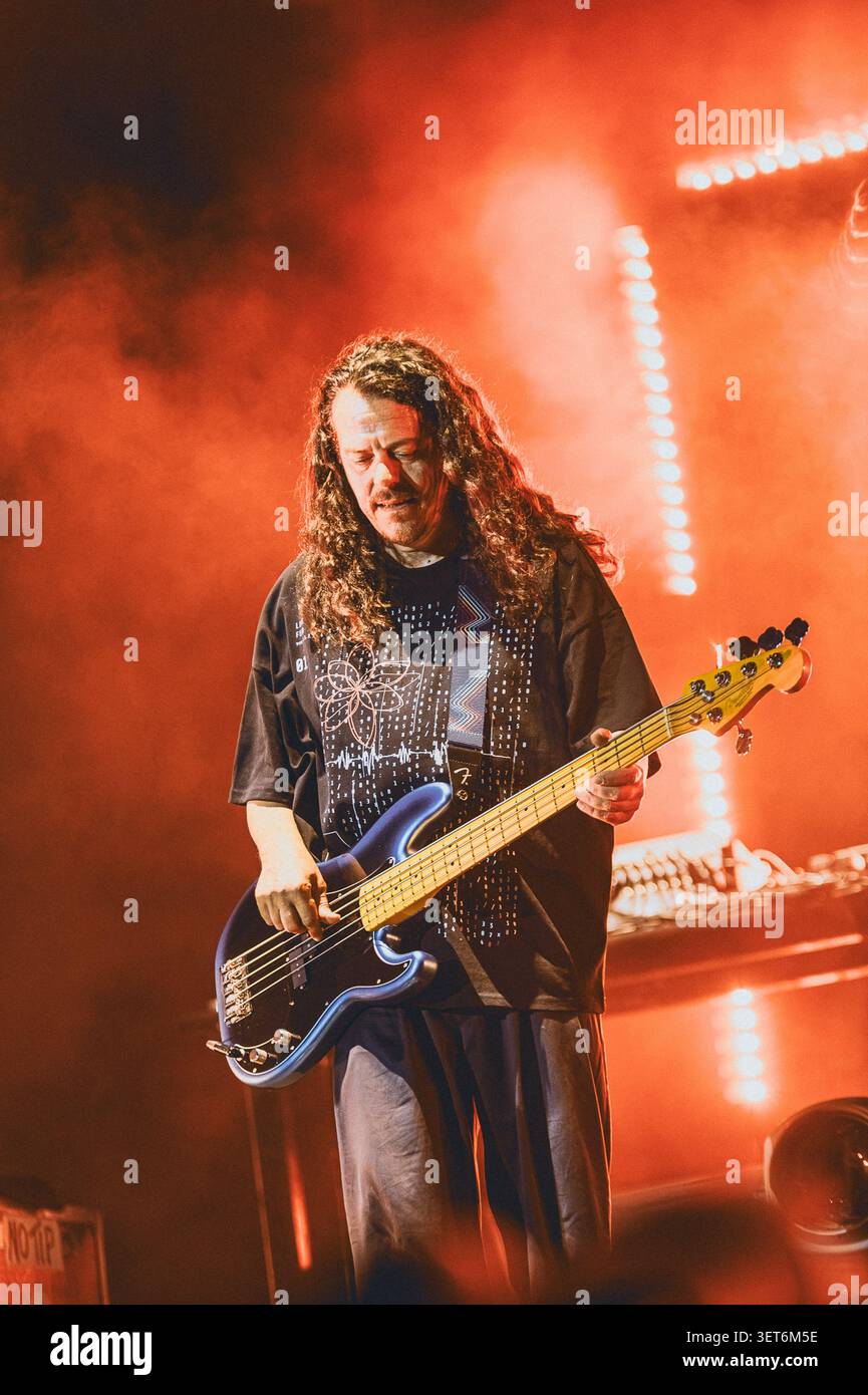 Ermanno Carla play the bass during the Music Concert NEGRAMARO - UNA ...