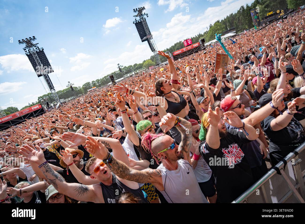 View of the festival grounds with audience, June 21, 2026 Stock Photo ...