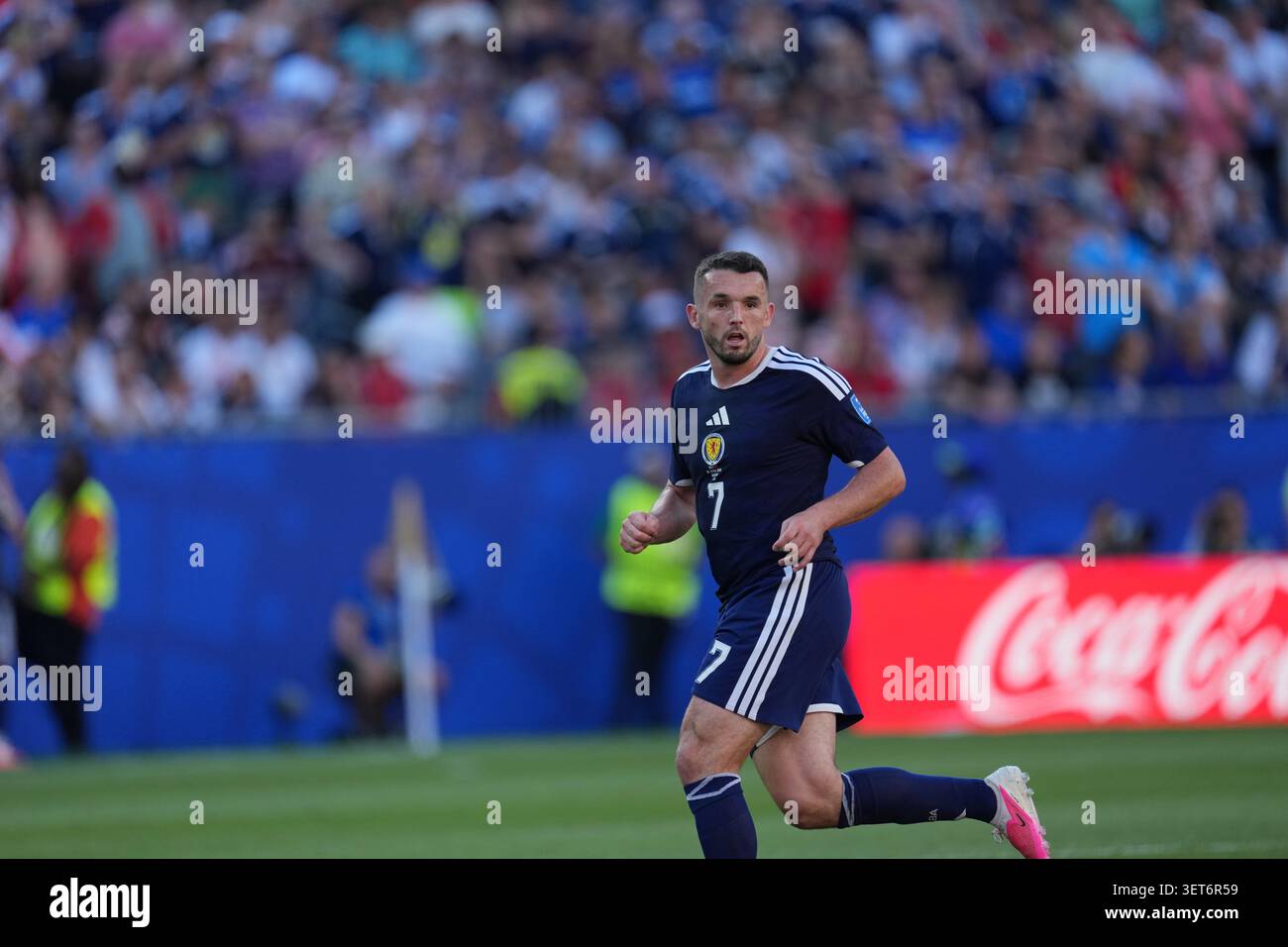 Scotland's John McGinn (7) runs into position during the World Cup ...