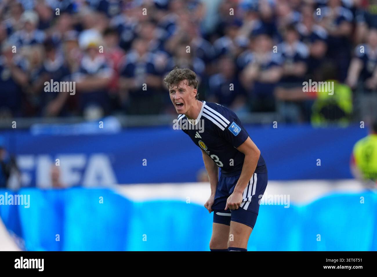 Scotland's Jack Hendry (13) shouting orders during the World Cup Group ...