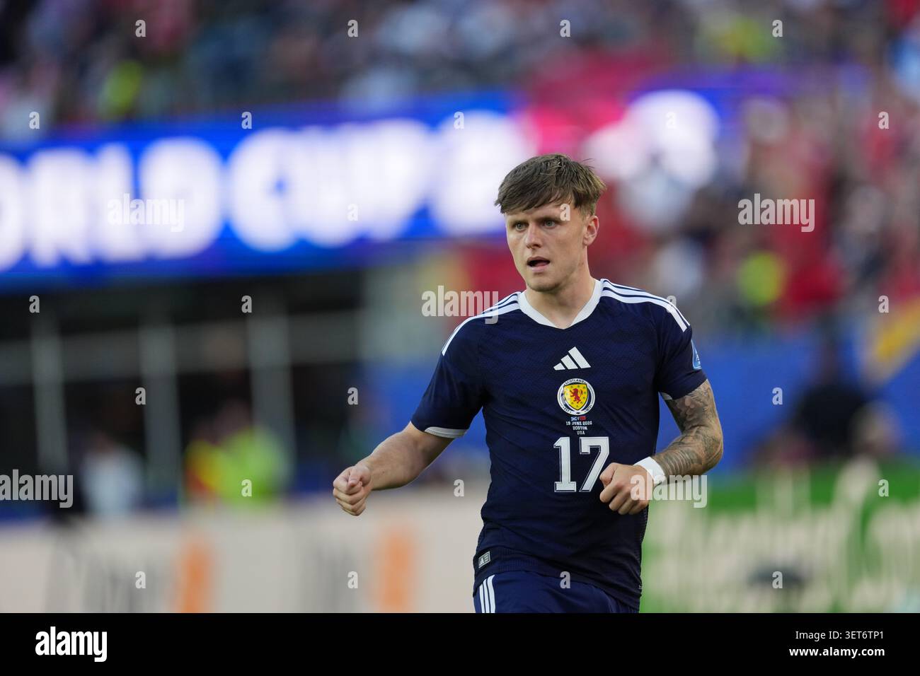 Scotland's Ben Gannon-Doak (17) runs into position during the World Cup ...