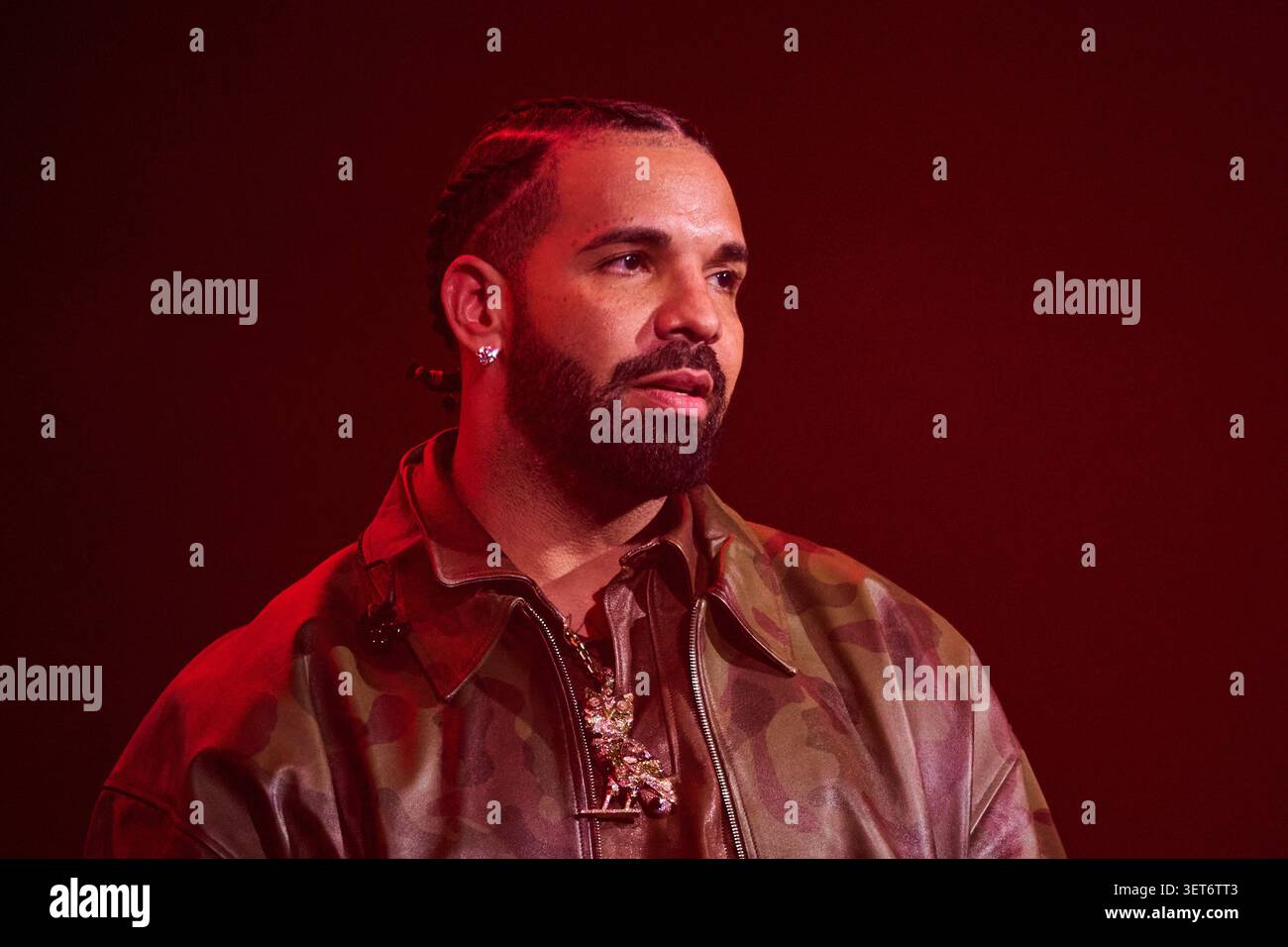 Drake performs alongside Vybz Kartel at Scotiabank Arena in Toronto, on ...