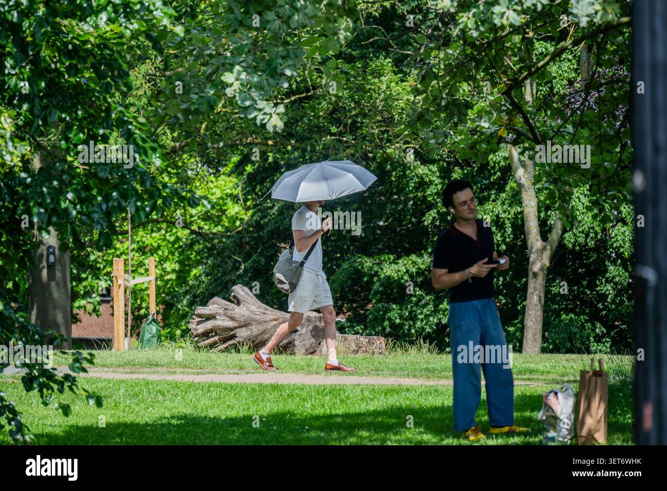 Some strip off to sunbathe others use umbrellas as parasols to provide ...