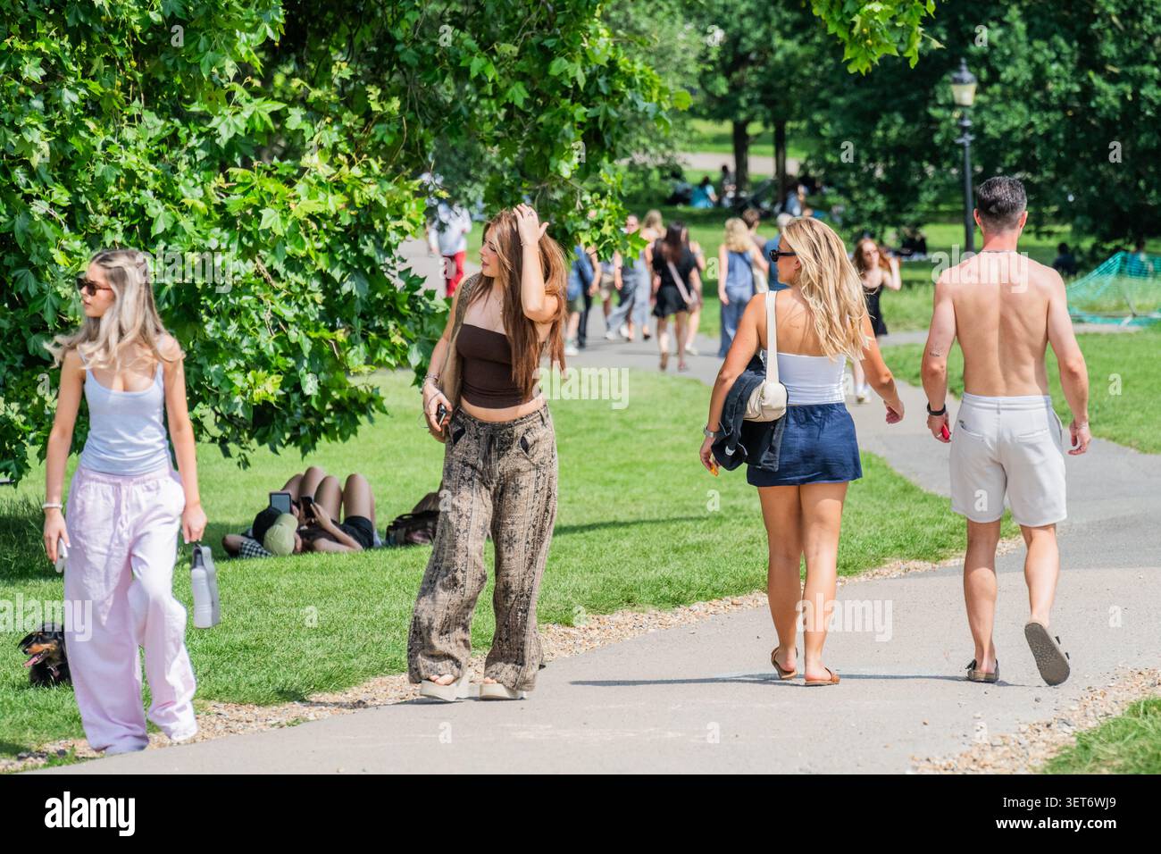 Some strip off to sunbathe others use umbrellas as parasols to provide ...