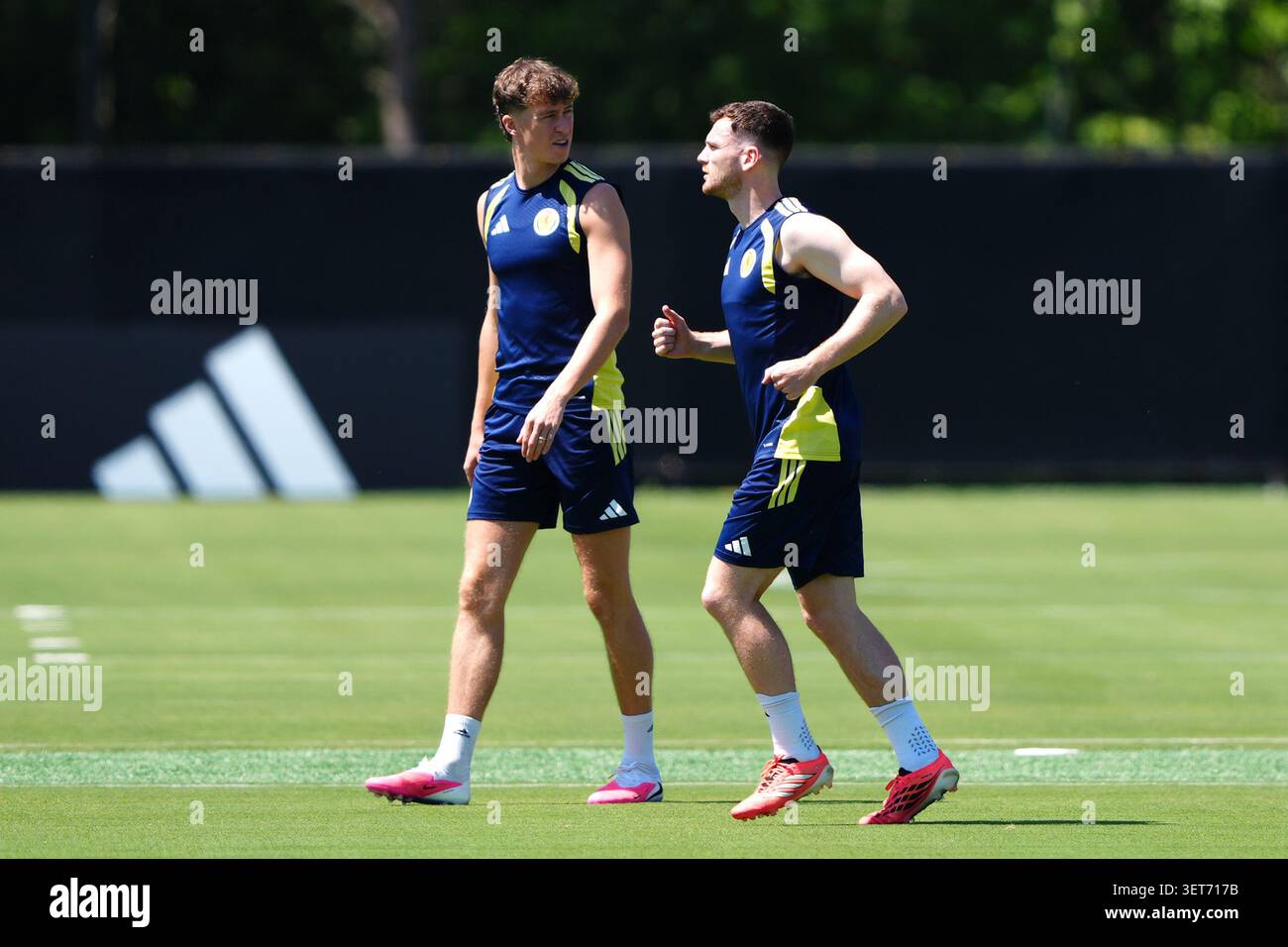 Scotland's Jack Hendry (left) and Andrew Robertson during a training ...