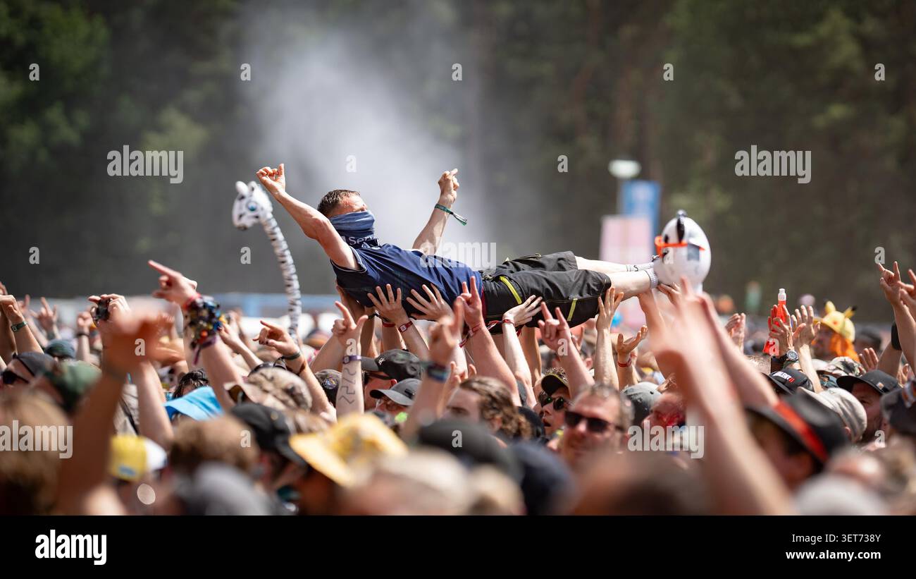 View of the festival grounds with audience, June 21, 2026 Stock Photo ...