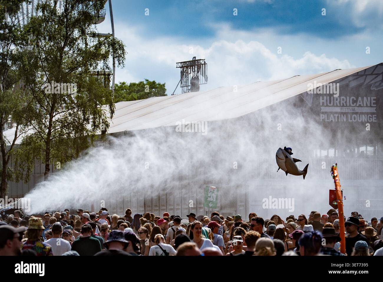 View of the festival grounds with audience, June 21, 2026 - Snow cannon ...